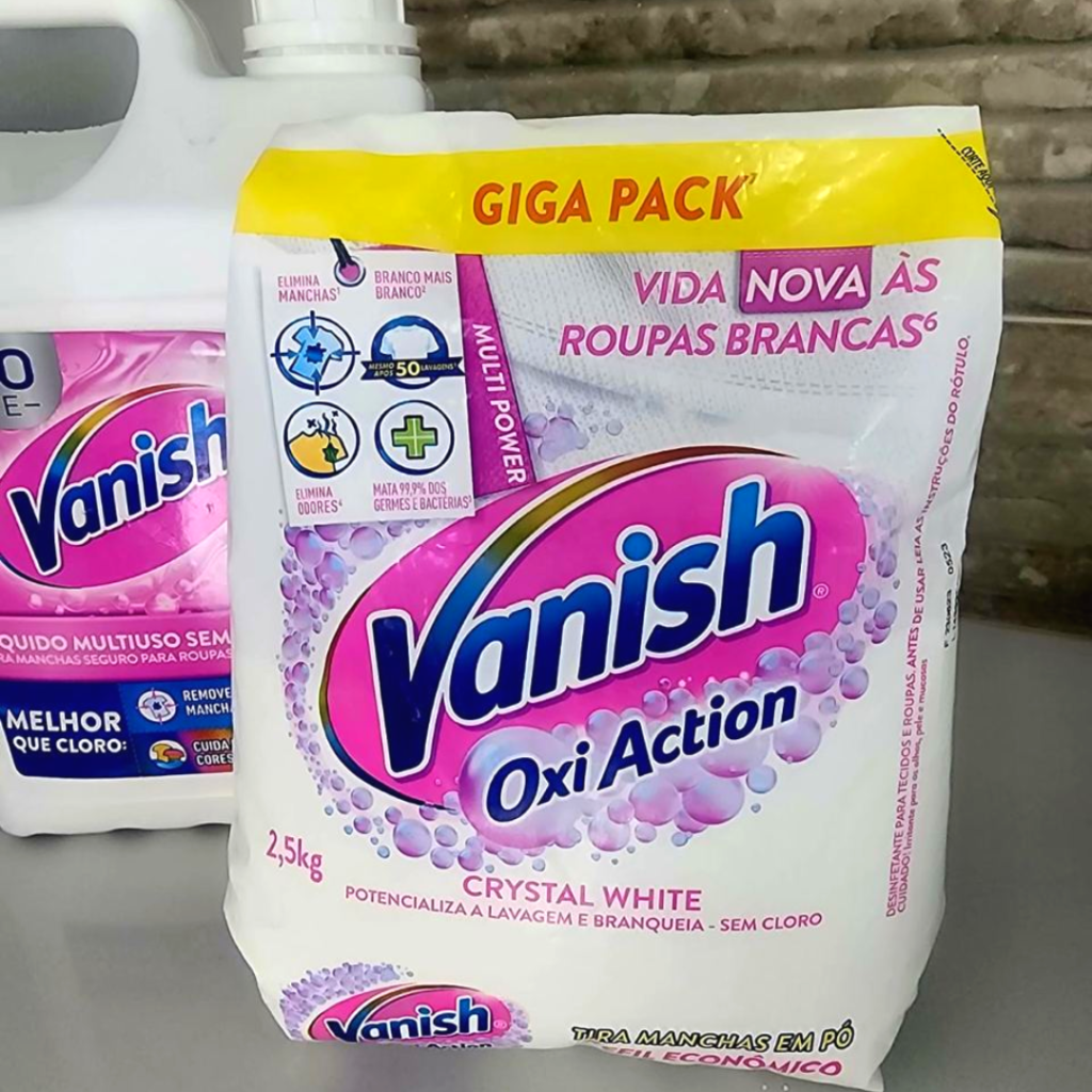 Vanish Tira Manchas Em Pó Crystal White Oxi Action 2 5Kg Para Roupas ...