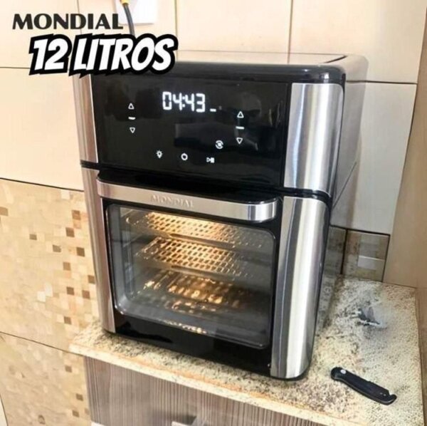 Air Fryer Forno 12l Afon-12l-gi 2000w Digital Mondial – Preto E Inox ...